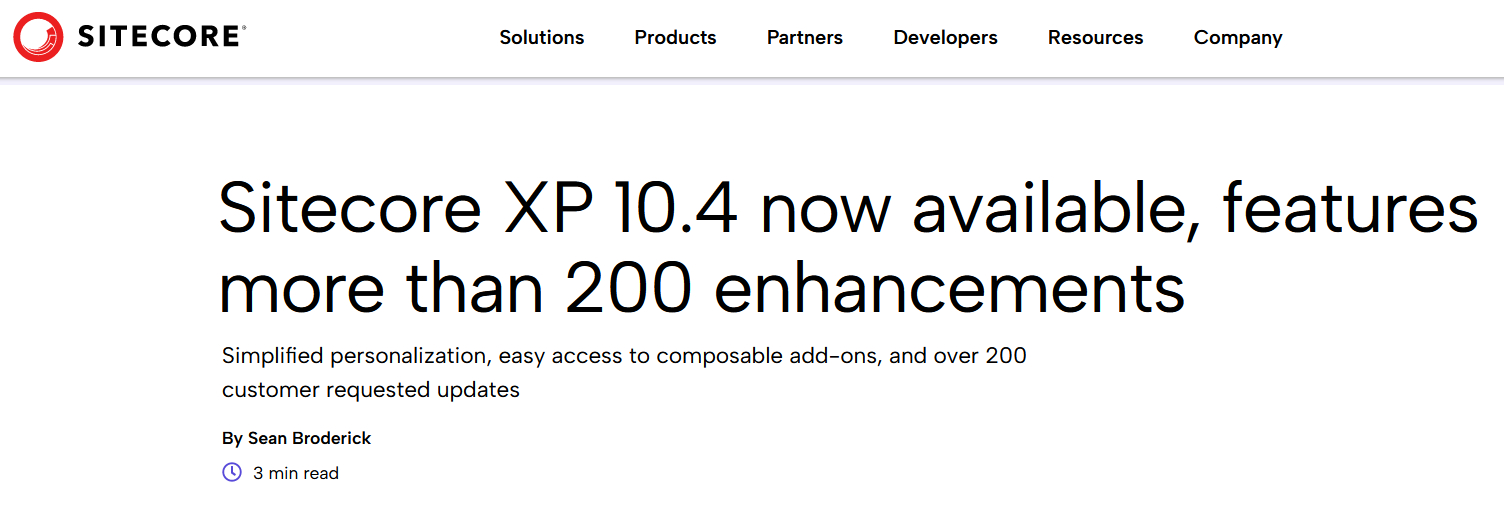 Is Sitecore a Good Cms? 10.4 is Ready!